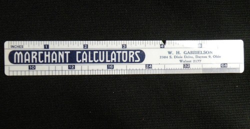 Vtg 1955 MARCHANT Calculators Advertising Ruler Junk Drawer Celluloid ...
