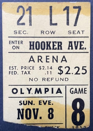 1959 Detroit Red Wings v New York Rangers NHL Hockey Ticket Stub ...