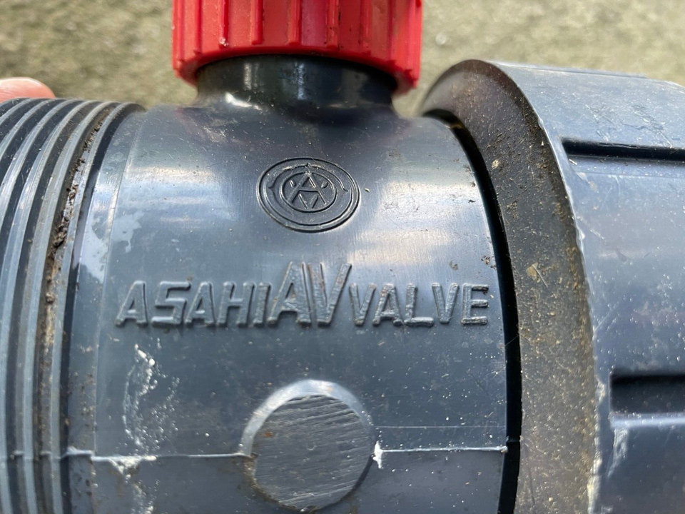 2" GRAY PVC UNION BALL VALVE - schedule 80 - used , Asahi Valve , NPT ...