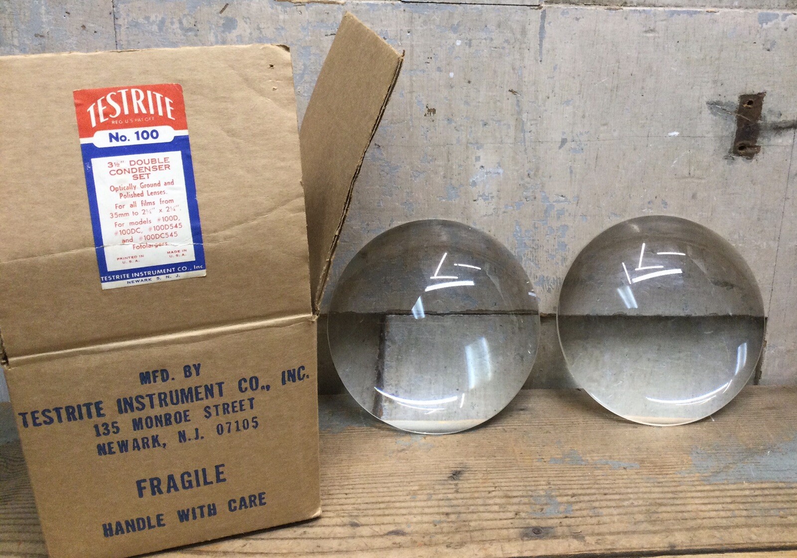 Testrite No. 100 3 1/2” Double Condenser Set, Optically Ground ...