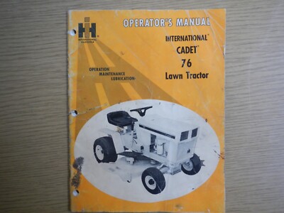 I/H Cub Cadet Model 76 Lawn Tractor Operator’s Manual | eBay