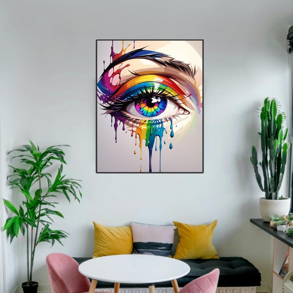 Colorful Eye Paint by Numbers Kit for Adults DIY Color Adult Paint by ...
