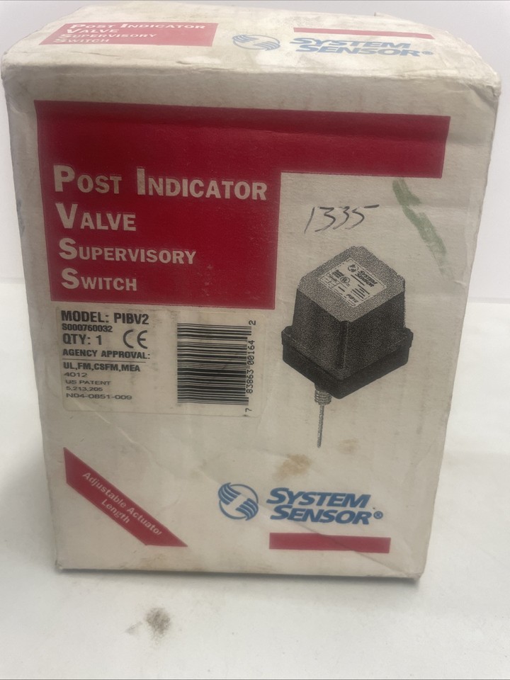 System Sensor PIBV2 Post Indicator Valve Supervisory Switch | eBay