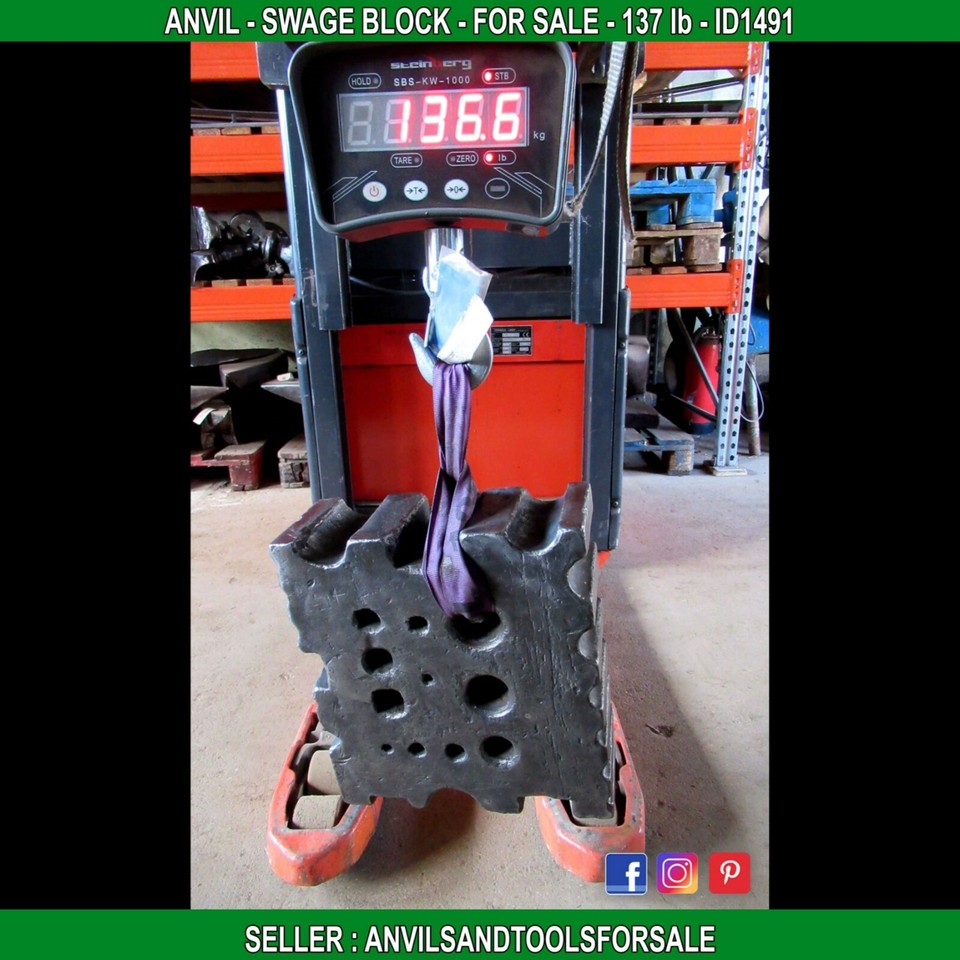 Anvil 137 lb - swage block - ID 1491 | eBay