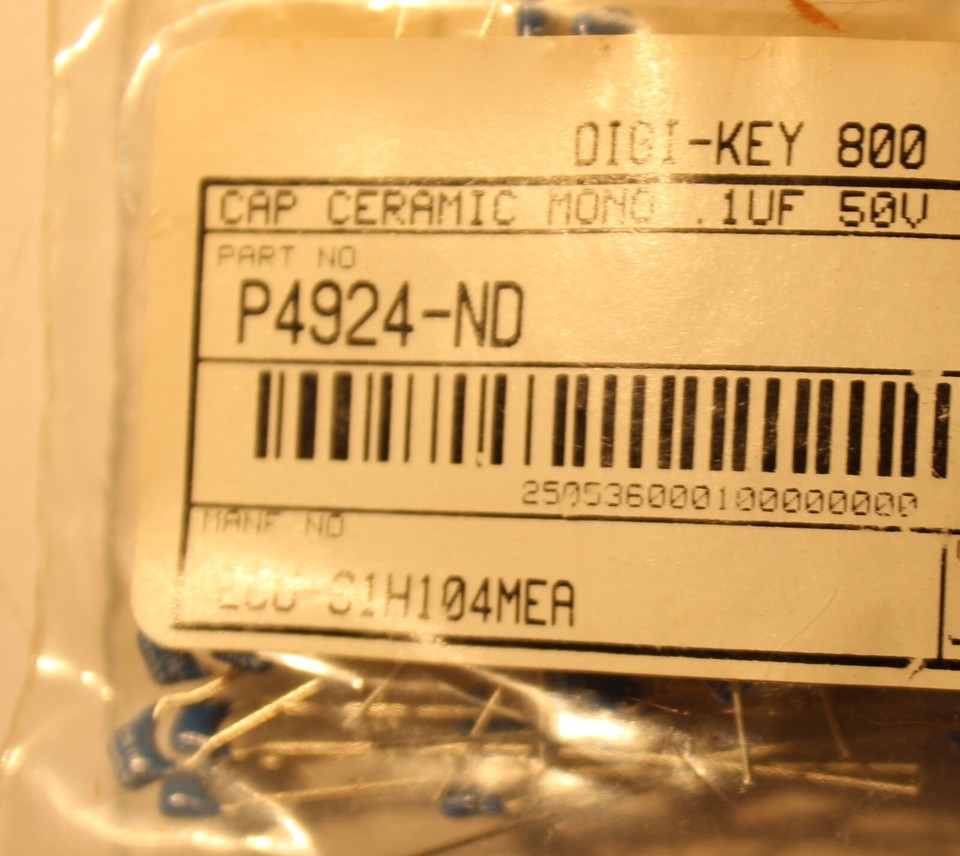 2 pcs. Panasonic ECU-S1H104MEA Ceramic Cap 0.1uF Non Polarized 50V Z5U ...