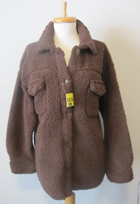NWT Small 32 Degrees Heat Brown Oversized Sherpa Teddy Shacket | eBay