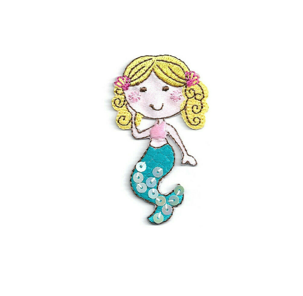 Mermaid - Aquatic - Girl - Fish - Beach - Embroidered Iron On Patch ...