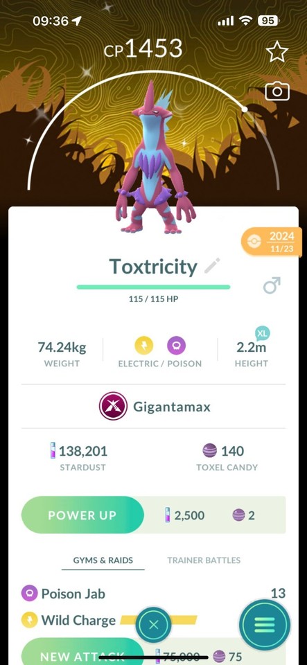 Pokémon Go - Shiny Gigantamax Toxtricity Special Background -TRADE 20k ...