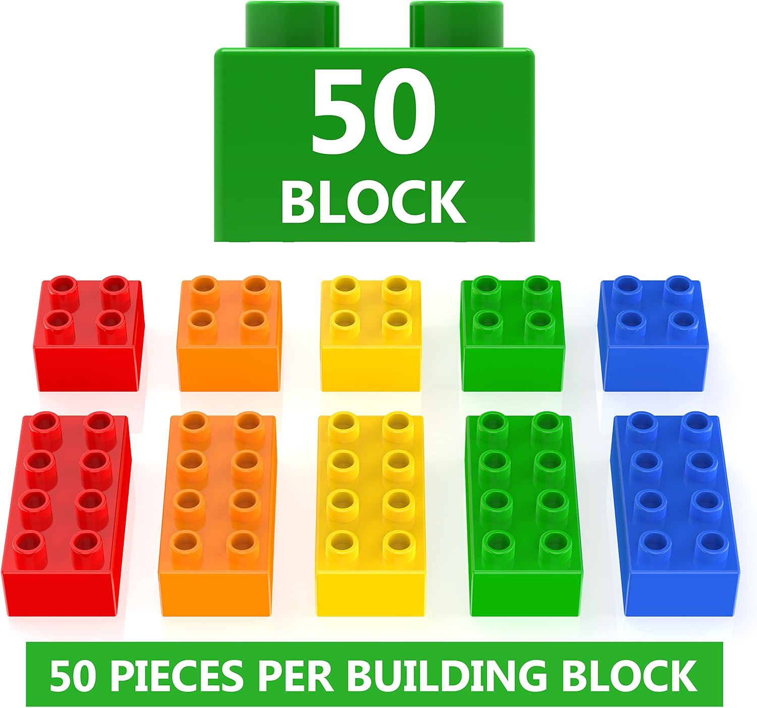 WYSWYG Big Building Blocks Sets for Age 3-5, Large Building Bricks ...