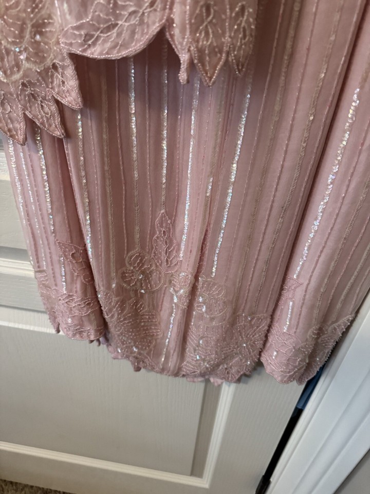 Vintage Mark & John II Size 14 READ Pure Silk Beaded Beaded Skirt Set ...