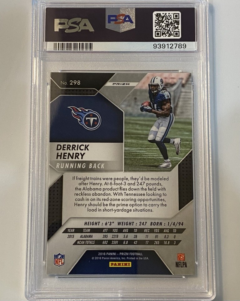 2016 Panini Prizm Derrick Henry Rookie Flash PSA 9 POP 29 Only 7 Higher ...