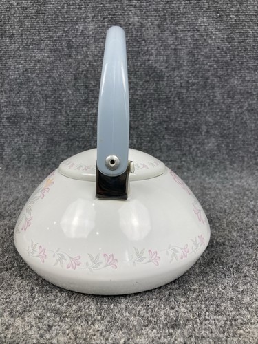 Vtg Corelle Coordinates Pink Trio 1.2qt Floral Pattern Blue Handle Tea ...