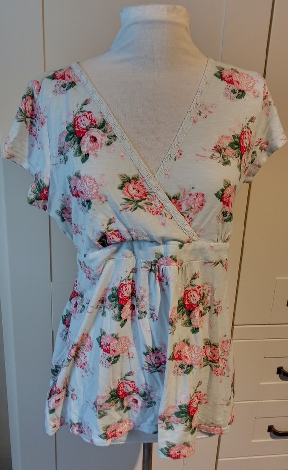 Laura Ashley Top, Size 14, Blue with Pink Flowers, Florals, Archive ...