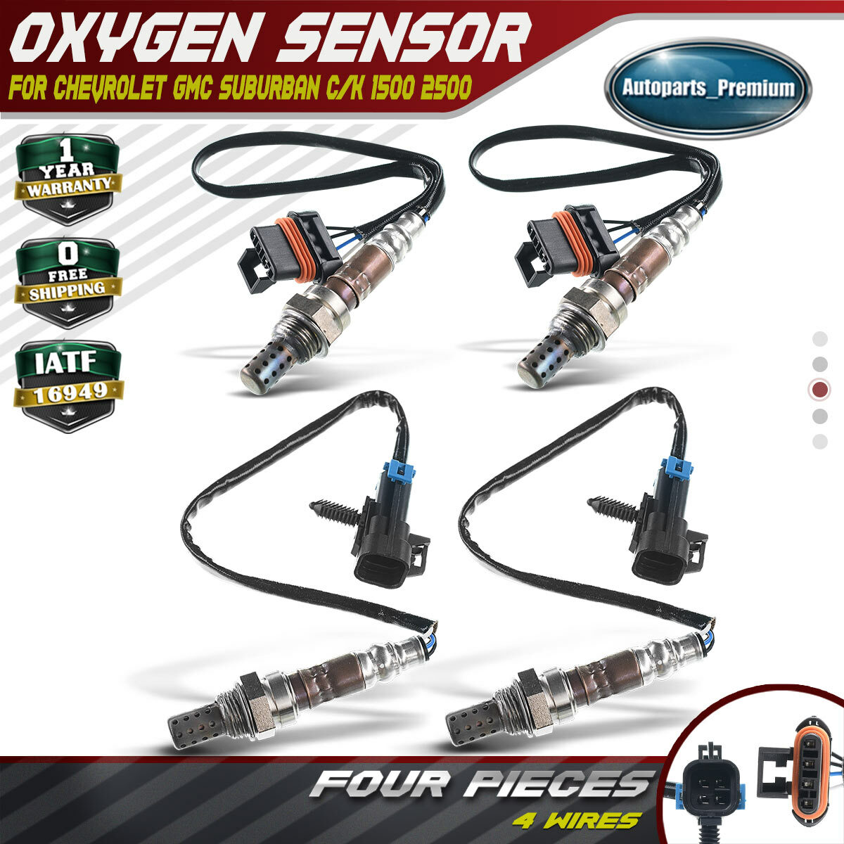 4x O2 Oxygen Sensors for Chevrolet Tahoe GMC C1500 C2500 C3500 K1500 ...