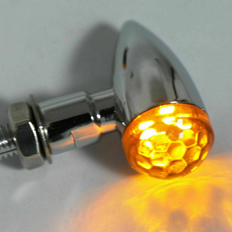 Universal-Chrome Mini Bullet Spherical Len Turn Signal Indicator Light ...