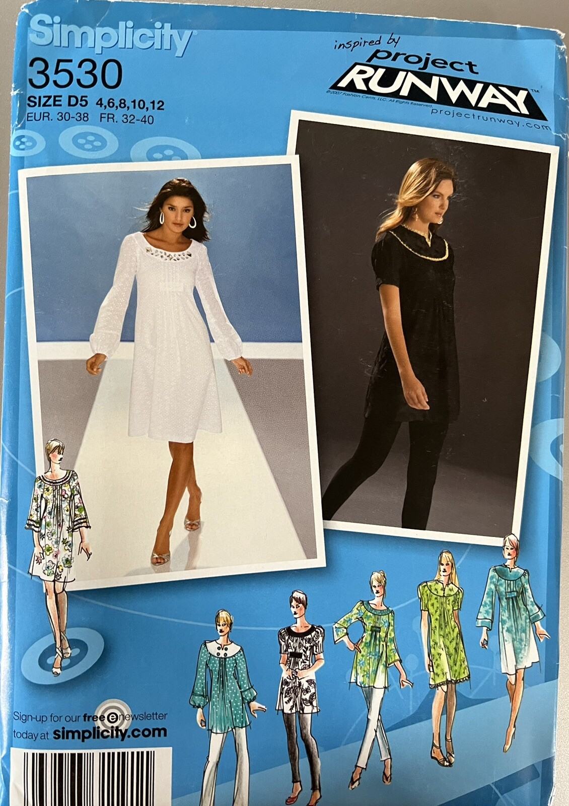 Simplicity Project Runway pattern 3530 Misses'/Petite Dress or Tunic sz ...