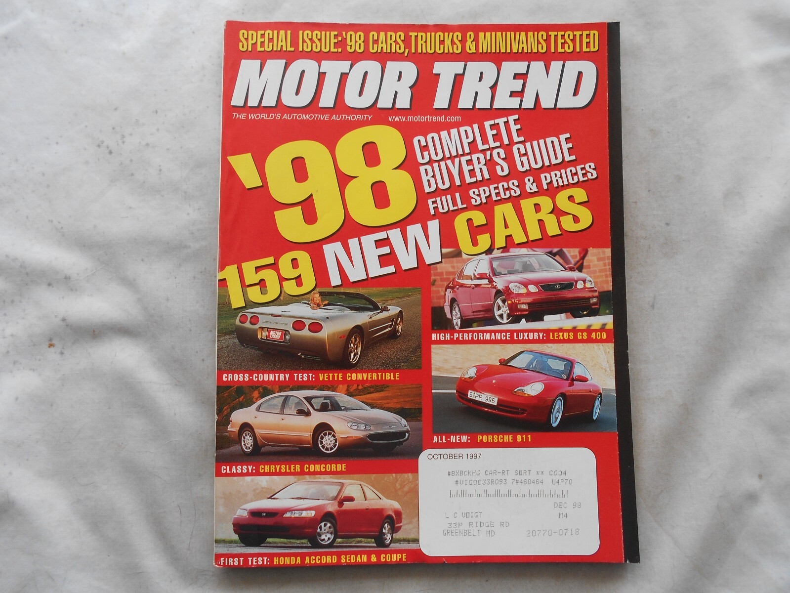 MOTOR TREND Magazine-OCTOBER,1997 | eBay