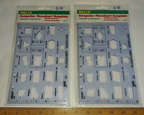 2 Helix Computer Flowchart Template 08771 19 standard symbols | eBay