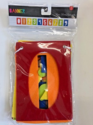 Felt Numbers Banner 0 - 9 Multi-Colored 72" long teacher supply ...