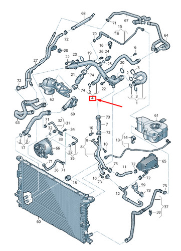 NEW AUDI A8 4H ENGINE COOLANT PIPE 06E121065P ORIGINAL NO IMPORT DUTIES ...