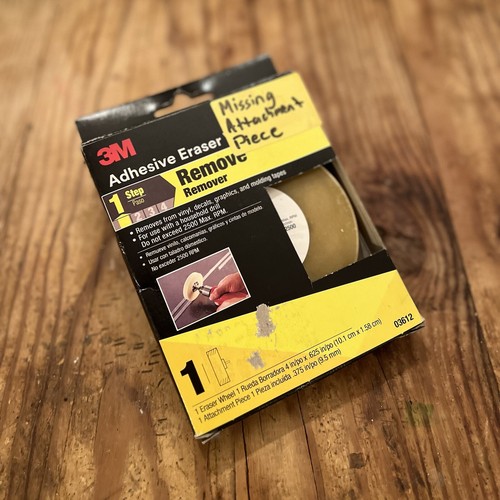 3M Adhesive Eraser Wheel - 1 STEP Remove Sticky Glue Residue - Missing ...
