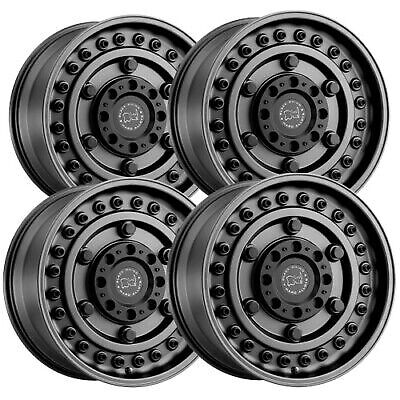 (Set of 4) Black Rhino Armory 16x8 6x5.5" -10mm Gun Black Wheels Rims ...