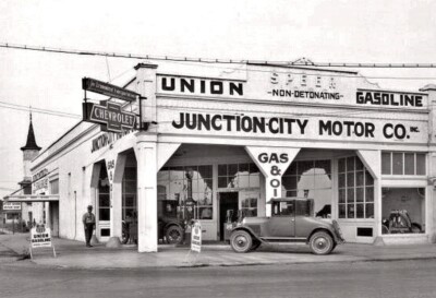1920'S UNION GAS STATION JUNCTION CITY ORE. MOTOR CO. CHEVROLET 5x7 ...