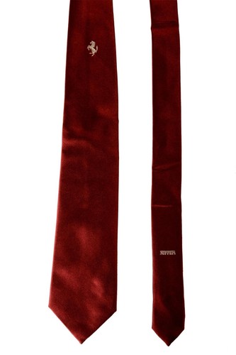 Scuderia Ferrari Men's Burgundy Logo Embroidery 100% Silk Tie | eBay