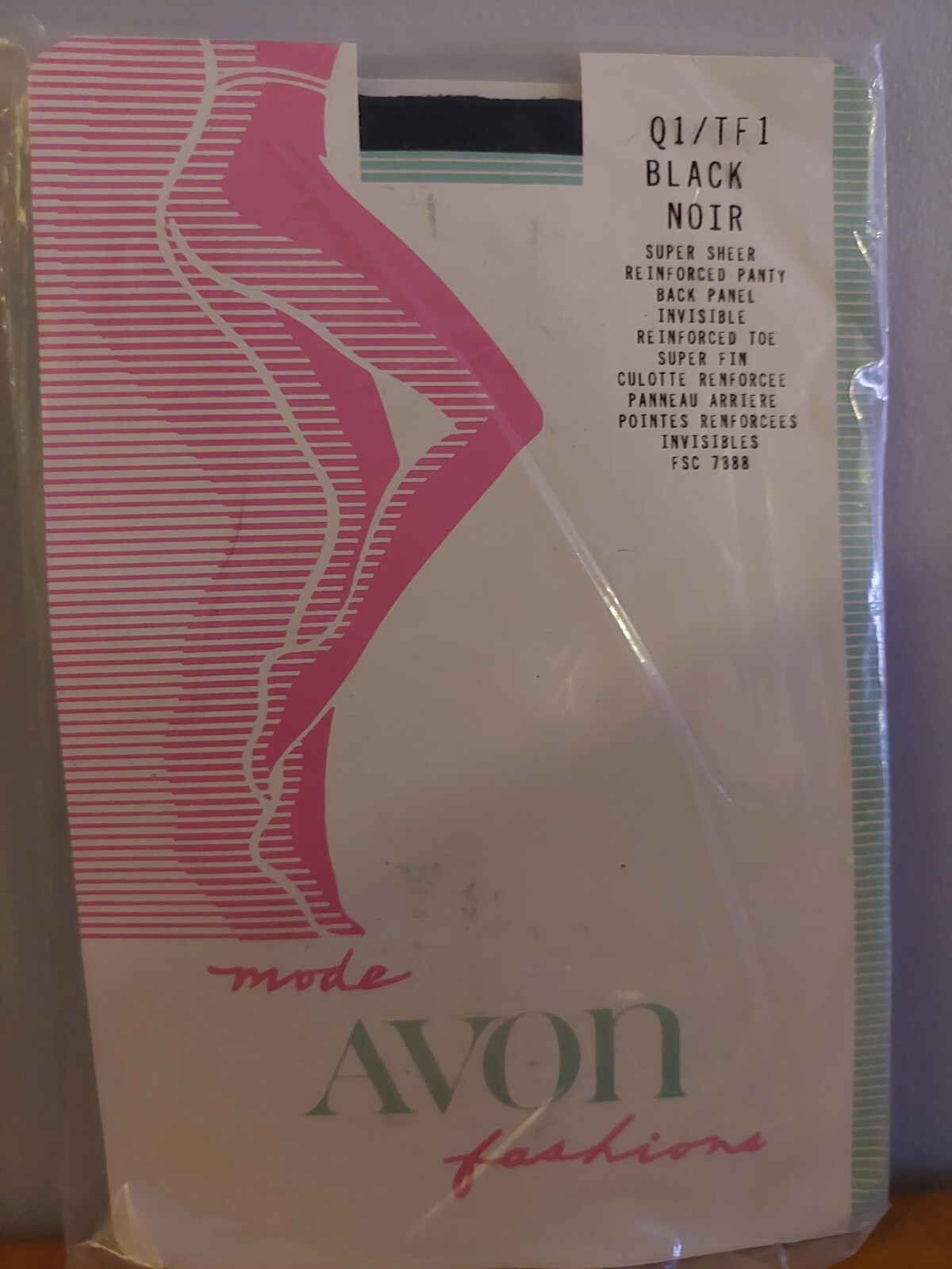 Vintage Pantyhose Avon Super Sheer Color Black Size Q… - Gem
