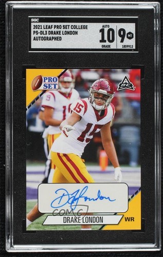 2021 Leaf Pro Set College Auto Drake London #PS-DL3 SGC 9 MINT Auto | eBay