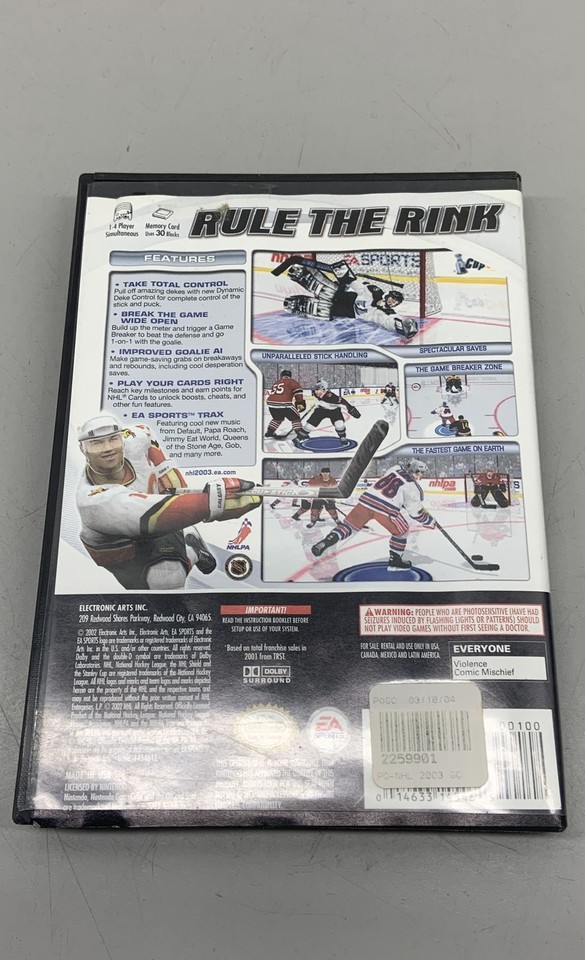 NHL 2003 Nintendo GameCube Game (2002) EA Sports Hockey NTSC | eBay