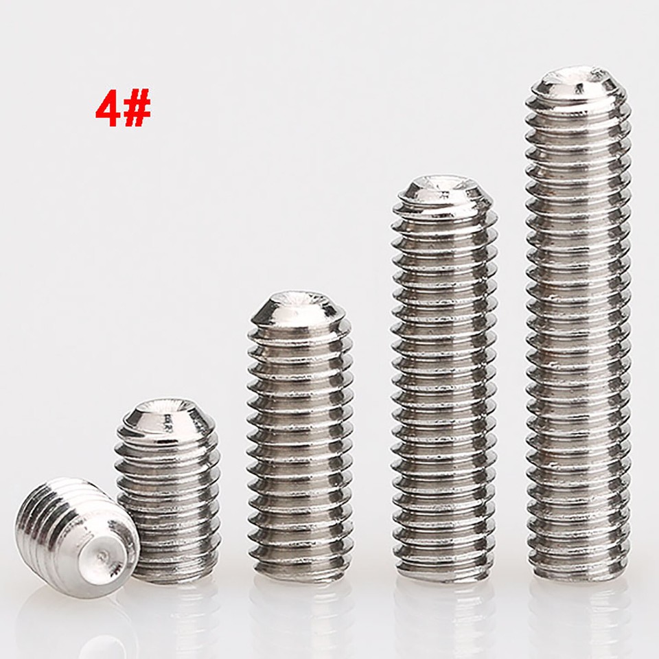 M4 4mm Grub Screws Flat / Cone / Dog / Cup Point Set Screw 304 ...