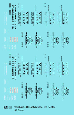 K4 HO Scale Decals Merchants Despatch MDT NYC Steel Ice Reefer Black ...