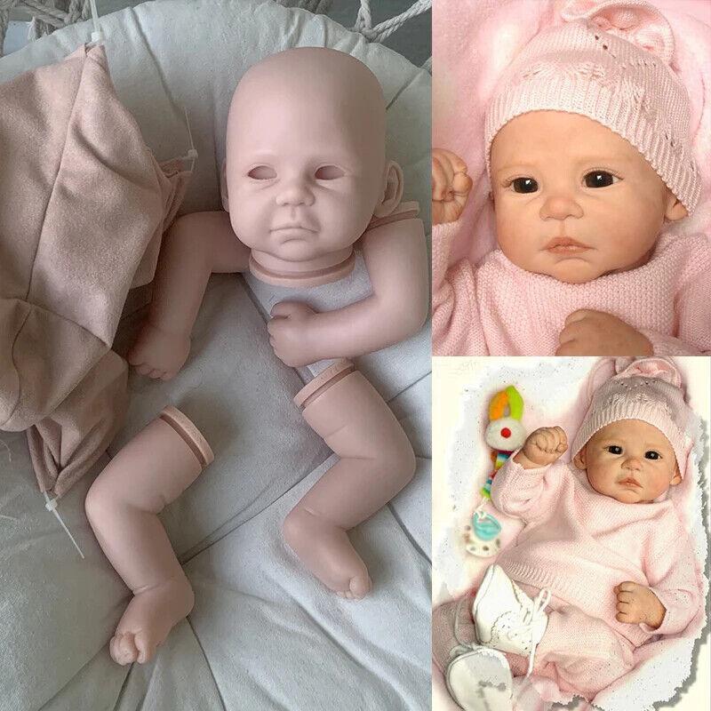 17in Lifelike Unpainted Reborn Baby Doll Kit Parts w/ Body Soft Fresh ...