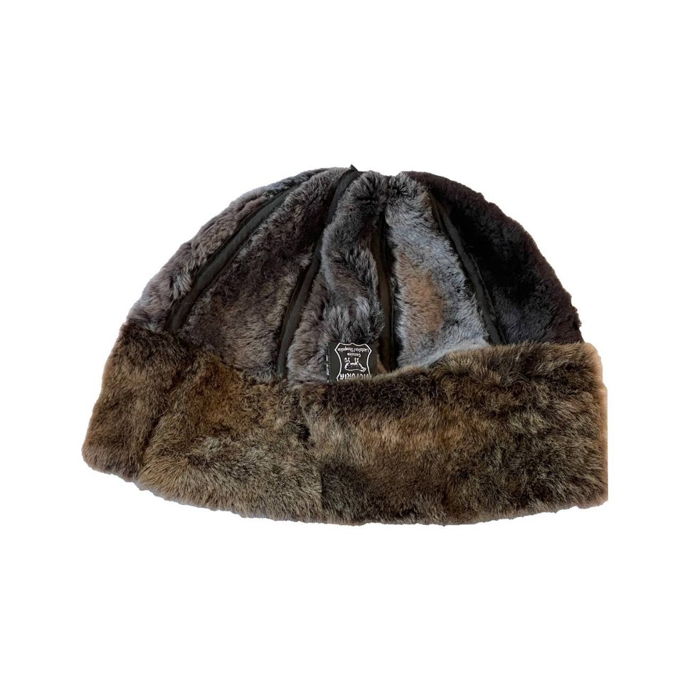 Shearling Sheepskin Leather Fur Beanie Hat – Winter Warm Round Bucket ...