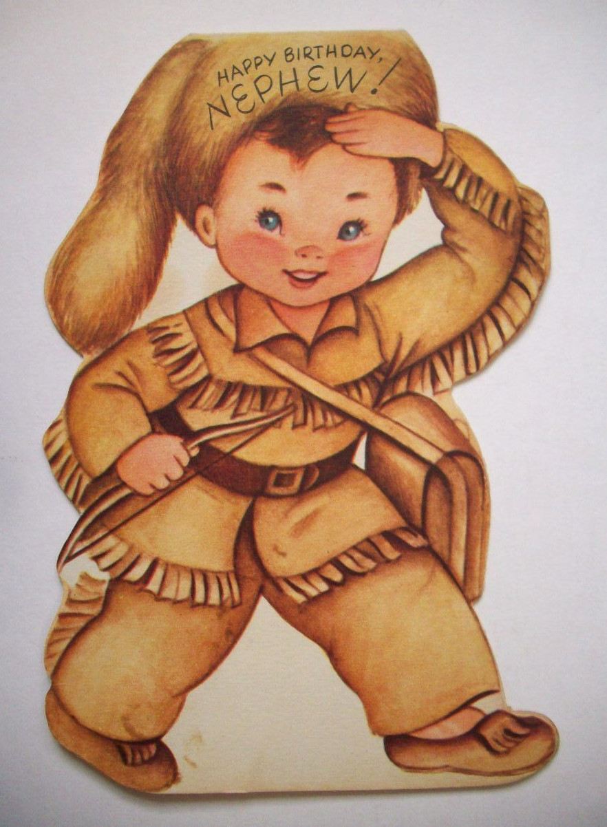 Frontier boy Daniel Boone style western Birthday greeting card *5A | eBay