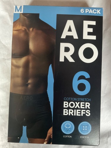 Aero Aeropostale 6 Pack Cotton Stretch Boxer Briefs New Men Black Blue ...