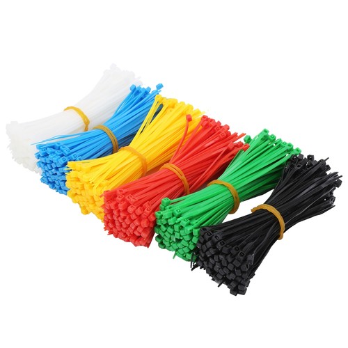 900pcs Self‑Locking Nylon Cable Ties Multicolor Zip Ties Organizer ...