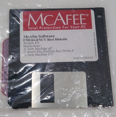 McAfee Software 3.5 Floppy Diskette (Version 4.0) New Sealed Vintage | eBay