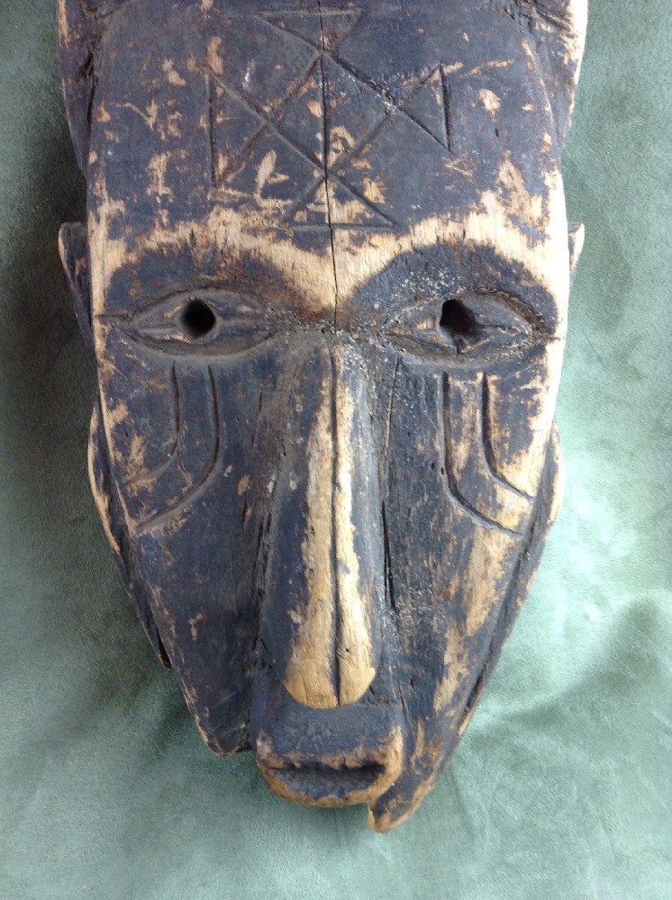 Antique African Dan Tribal Ceremonial Mask Heavy Wood, Rough shape ...
