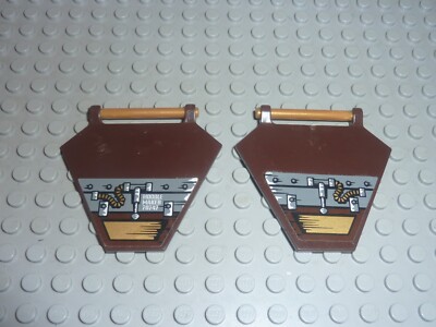 LEGO Dark Brown Flag 5x6 Wooden Sticker x1435pb013L + x1435pb013R Set ...