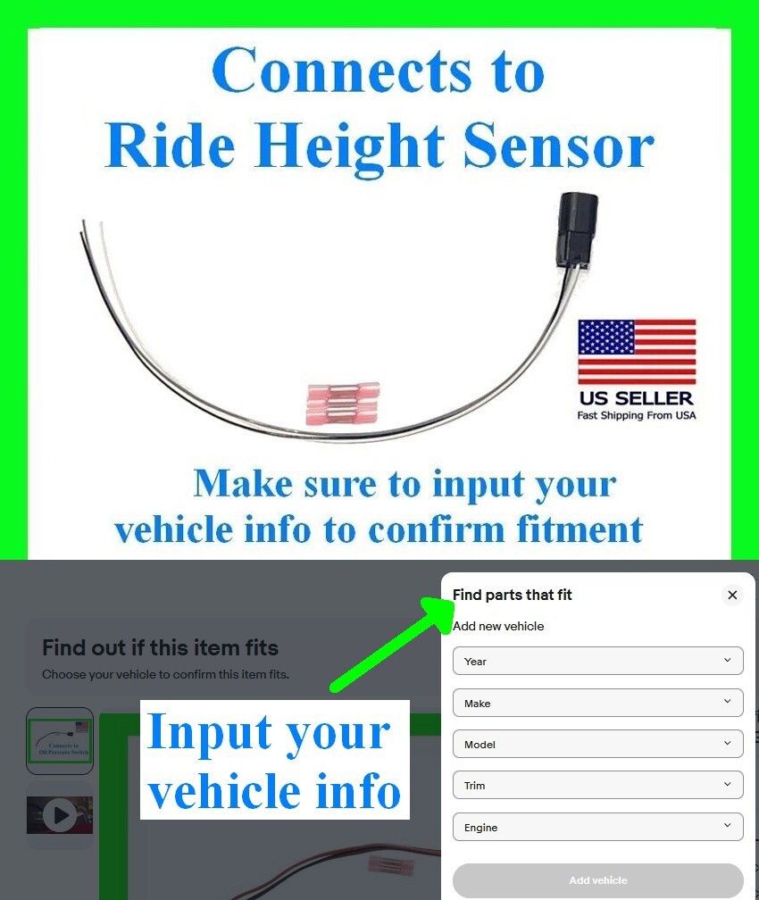 fits Ford Ride Height Level Sensor Suspension Connector Plug Harness ...