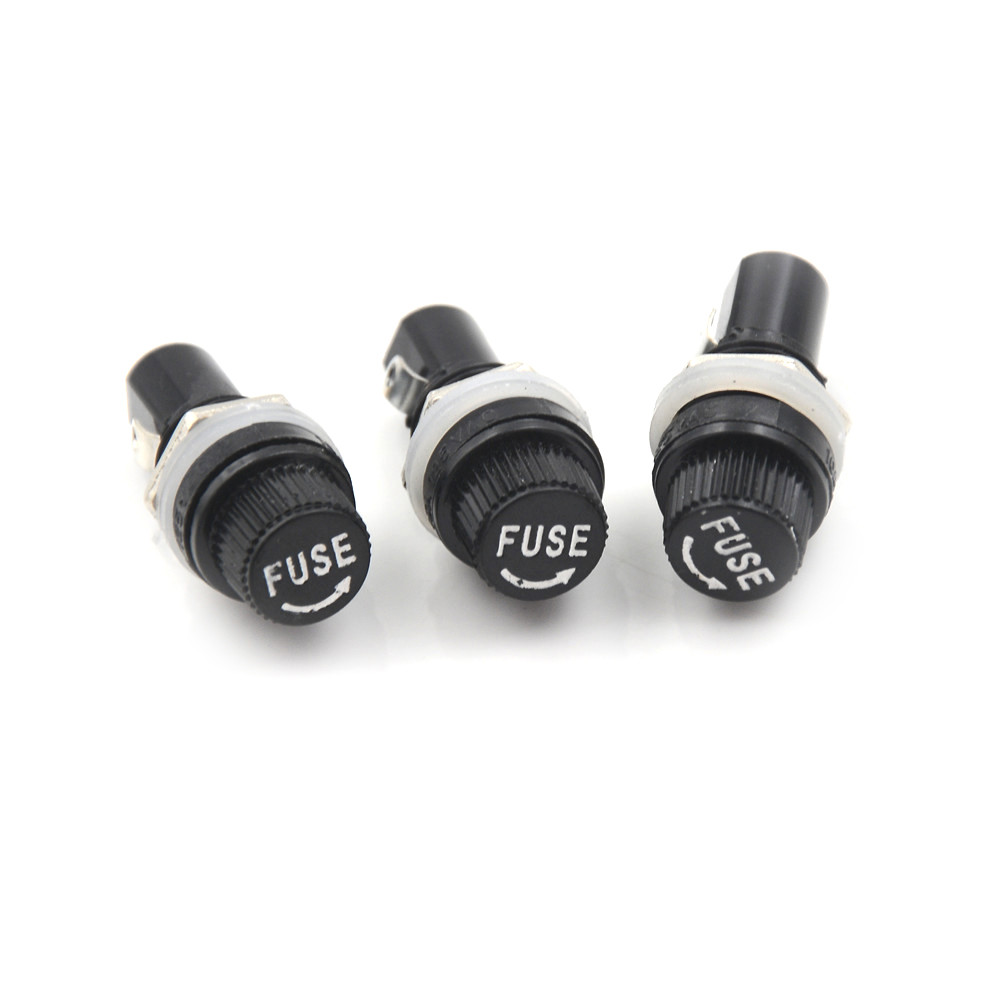 10Pcs Panel Mount Screw Cap Fuse Holder Case for Glass Tube Fuses ...