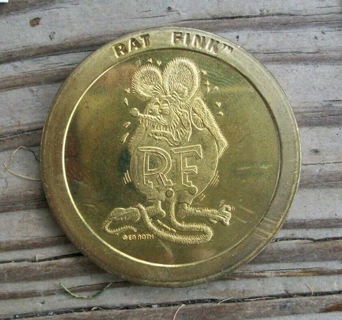 Ed Roth RAT FINK Figure Metal Brass Slammer Coin & Pogs Pack Hot Rod ...