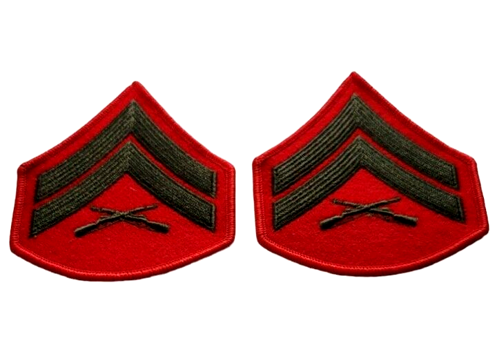 USMC Marine Corps Rank Chevron: Corporal New Embroidered Patches Set of ...