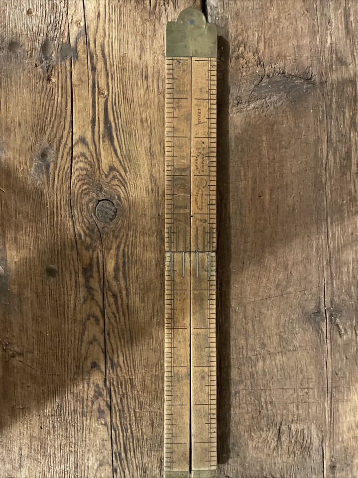 Antique Rabone #1167 Wooden Folding Ruler, Boxwood, Brass 24in | eBay