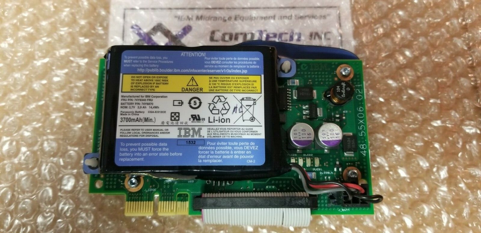 00E0663 IBM PCI-E SAS 3Gb RAID STORAGE CONTROLLER CCIN 2B4C with ...