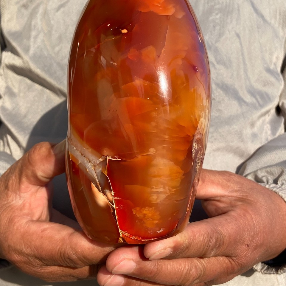4.41LB Rare Natural Red Agate Geode Carnelian Crystal Mineral Specimen ...