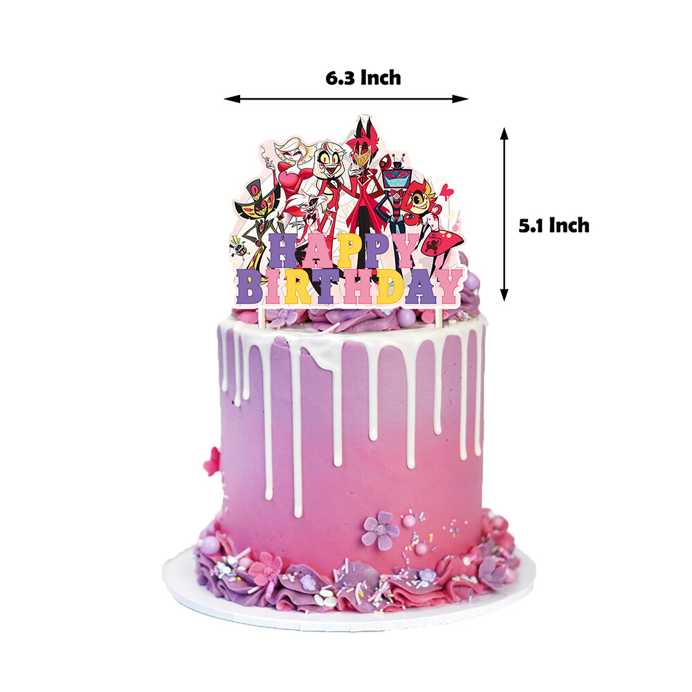 32Pcs Hazbin Hotel Party Decorations Include Banner, Cake Toppers, 18x ...
