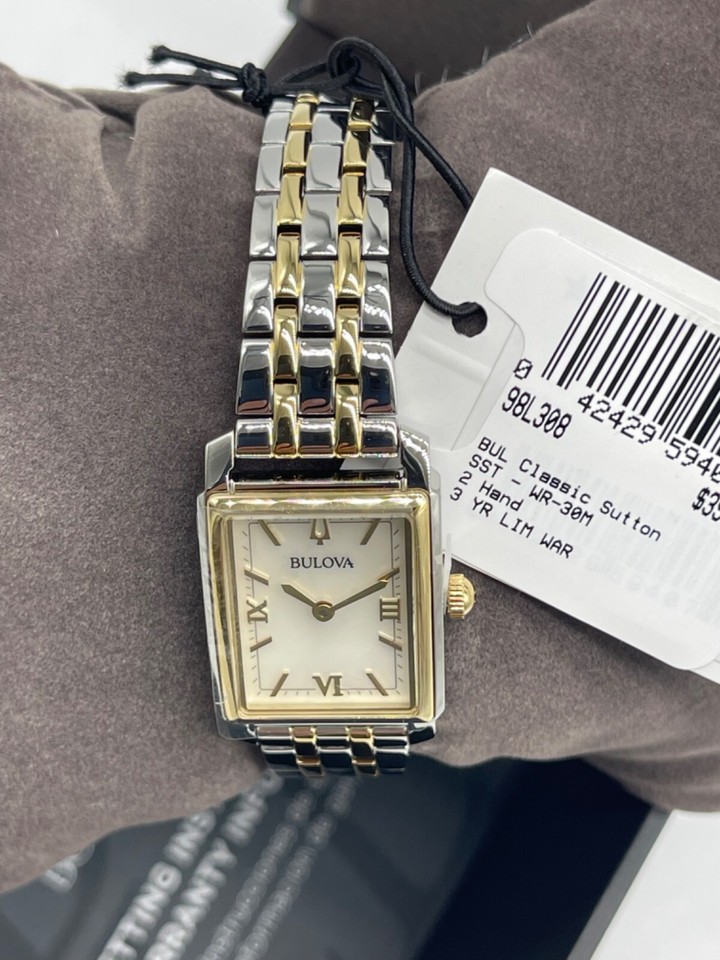 Bulova Sutton Ladies Two-Tone Stainless Steel Watch 98L308 Dial SS ...